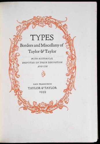 Types, Borders and Miscellany of Taylor & Taylor